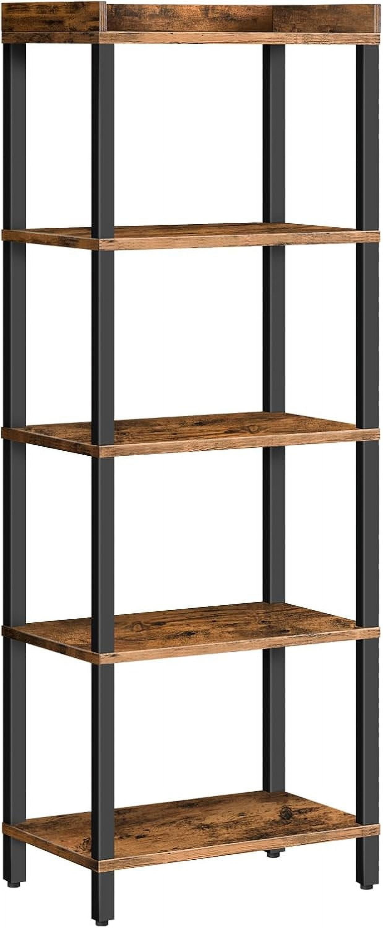 5-Tier Storage Ladder Shelf, Industrial Style Display Rack, Square ...