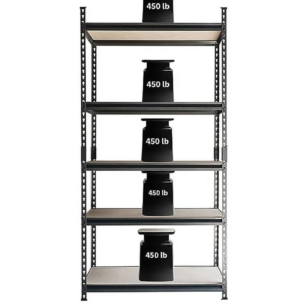 5-Tier Storage Rack Metal Shelving, Shelves Unit, Adjustable, Heavy ...