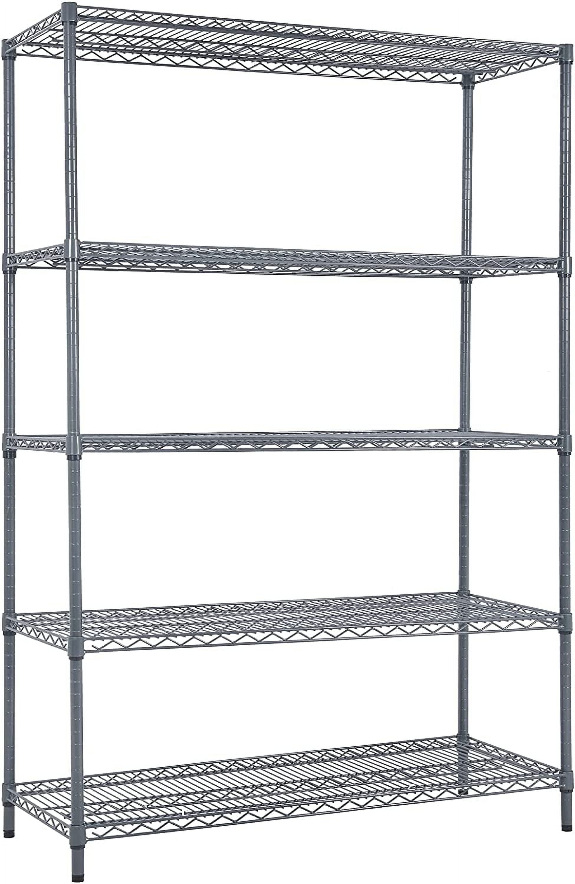 5 Tier Storage Racks and Shelving - 48" L x 20" W x 72" H Heavy Steel ...