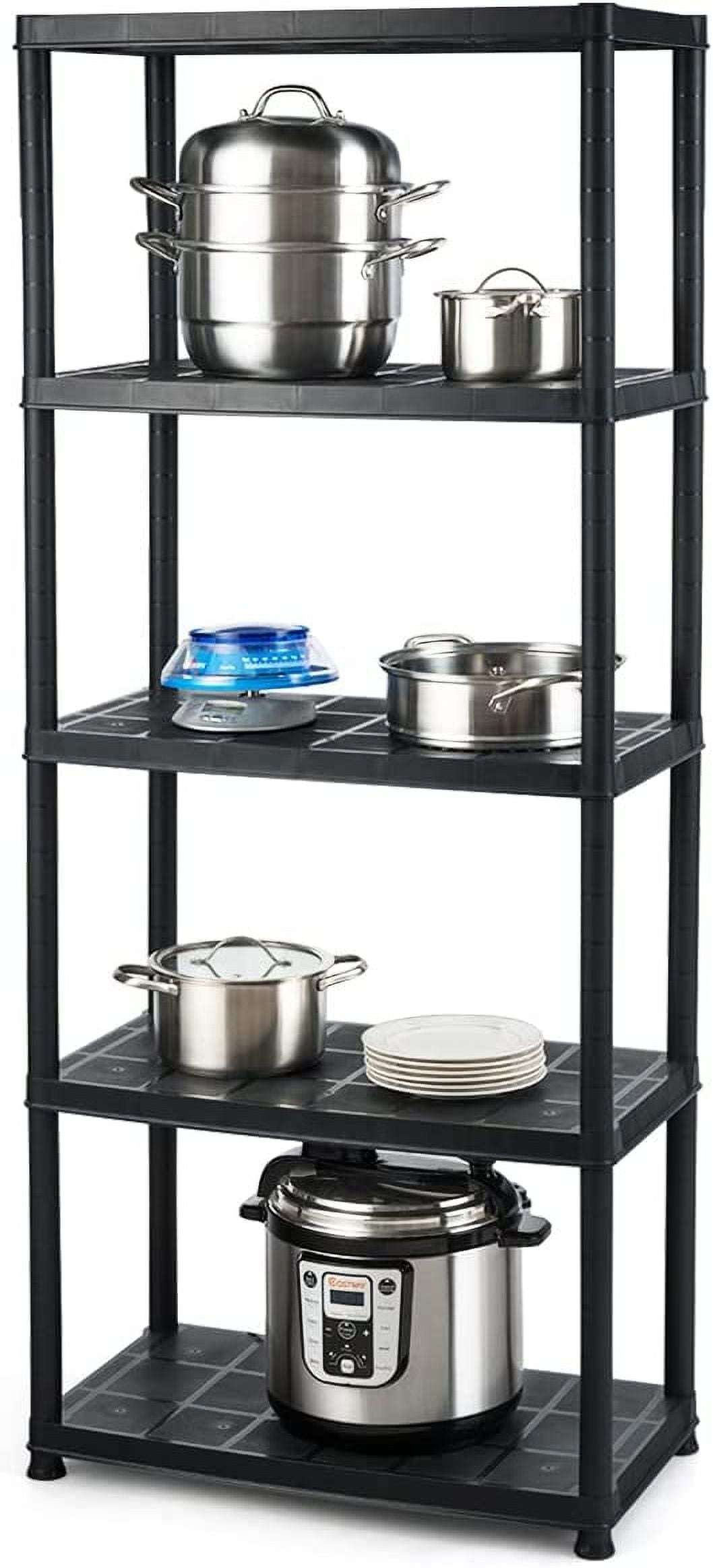 5-Tier Storage Shelf, Free Standing Storage Rack, Easy to Assemble ...
