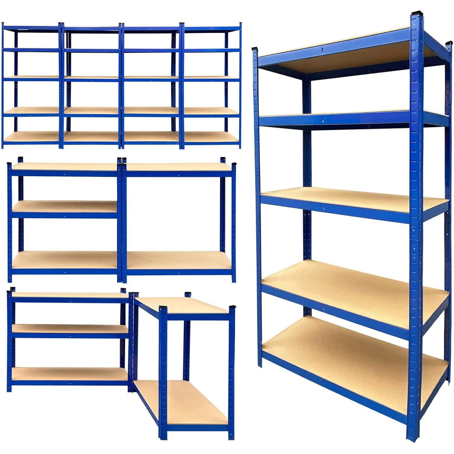 5 Tier Storage Shelve Heavy Duty Metal Shelving Units, Bolt-free ...