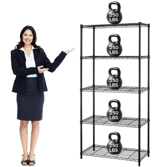 Garage Shelving Unit 5 Tier - 2000 lbs Heavy Duty Metal Shelves ...