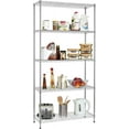 5-Tier Storage Shelves Adjustable Metal Shelf 1200Lbs Capacity NSF Wire ...