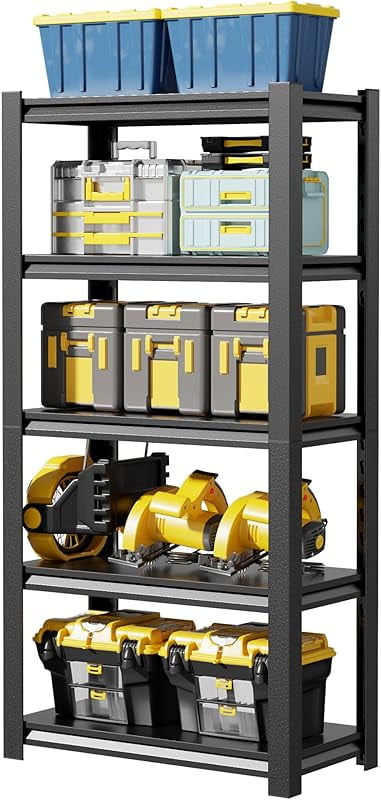 5-Tier Storage Shelves,Heavy Duty Garage Shelving,Boltless Assembly ...