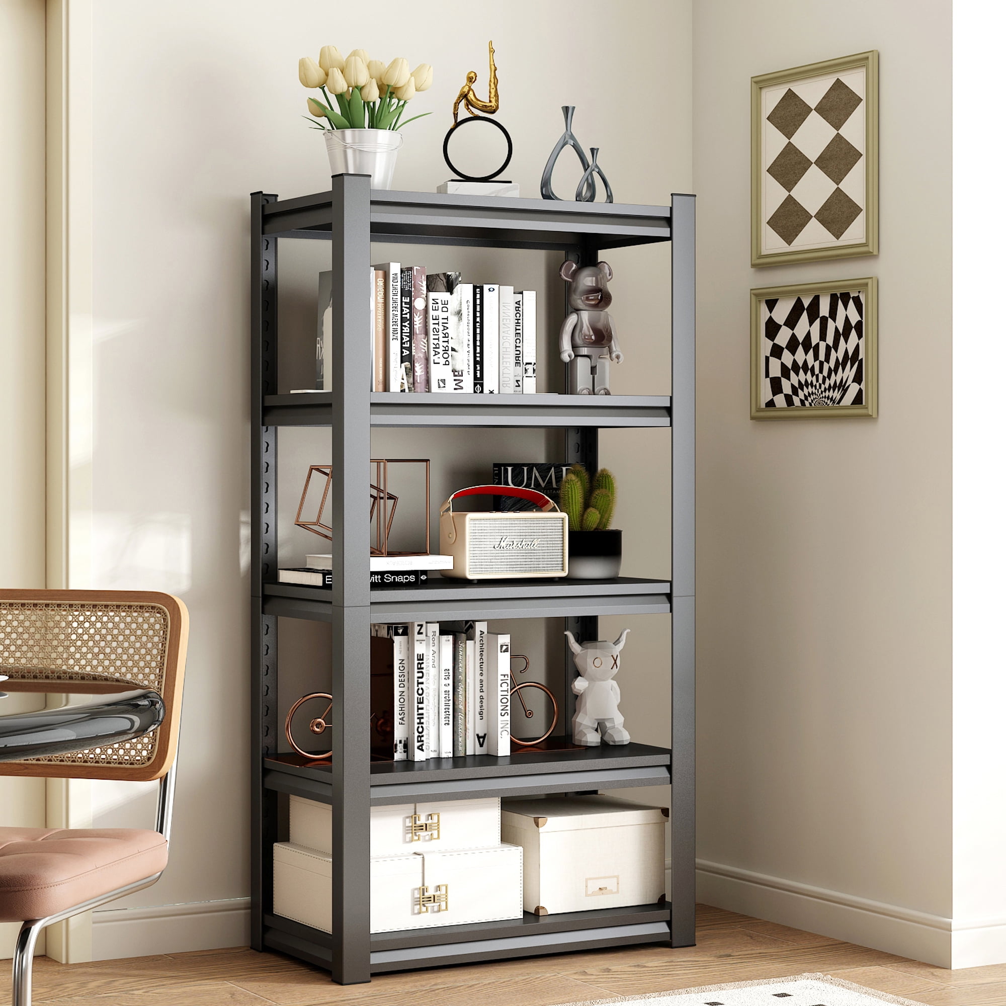 5 Tier Storage Shelves, Heavy Duty Metal Shelving Units for Garage ...