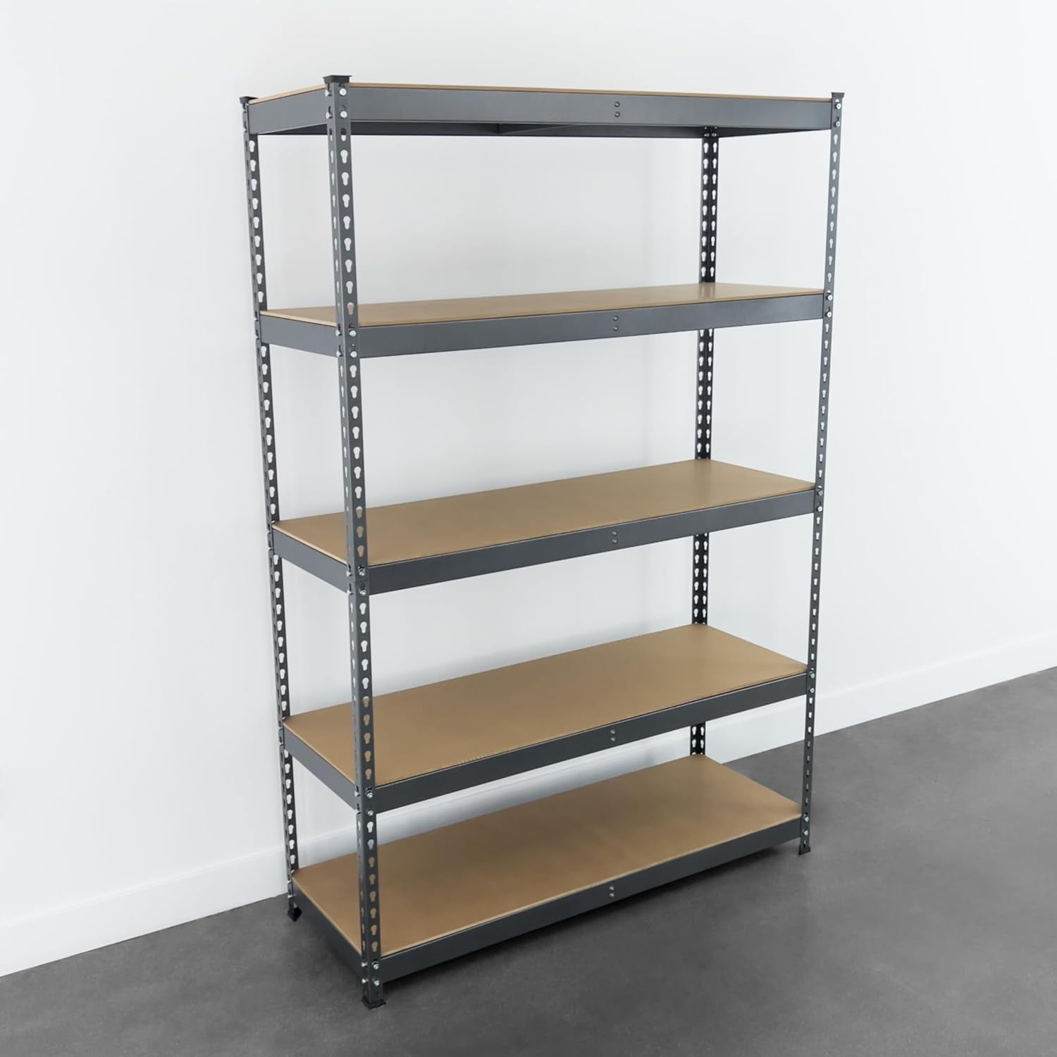 5 Tier Storage Shelves, Modular Garage Shelving, Tall Metal Rack ...