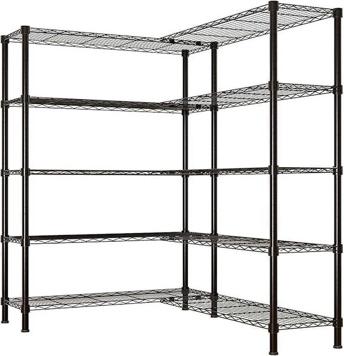 5 Tier Storage Shelves Standing Shelf Units NSF Wire Garage Organizer ...