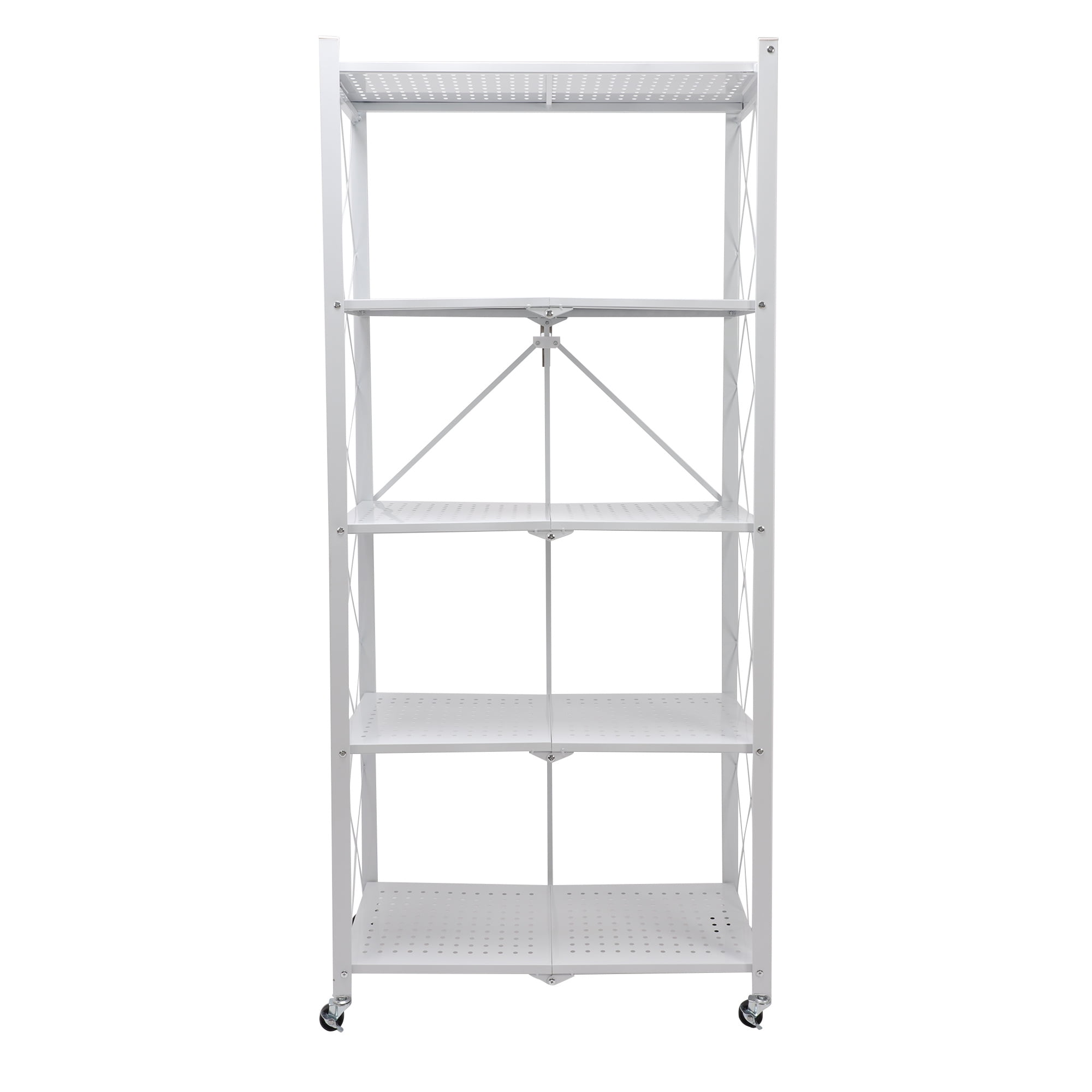 5-Tier Storage Shelves, Wire Shelving Unit on Wheels Heavy Duty Metal ...