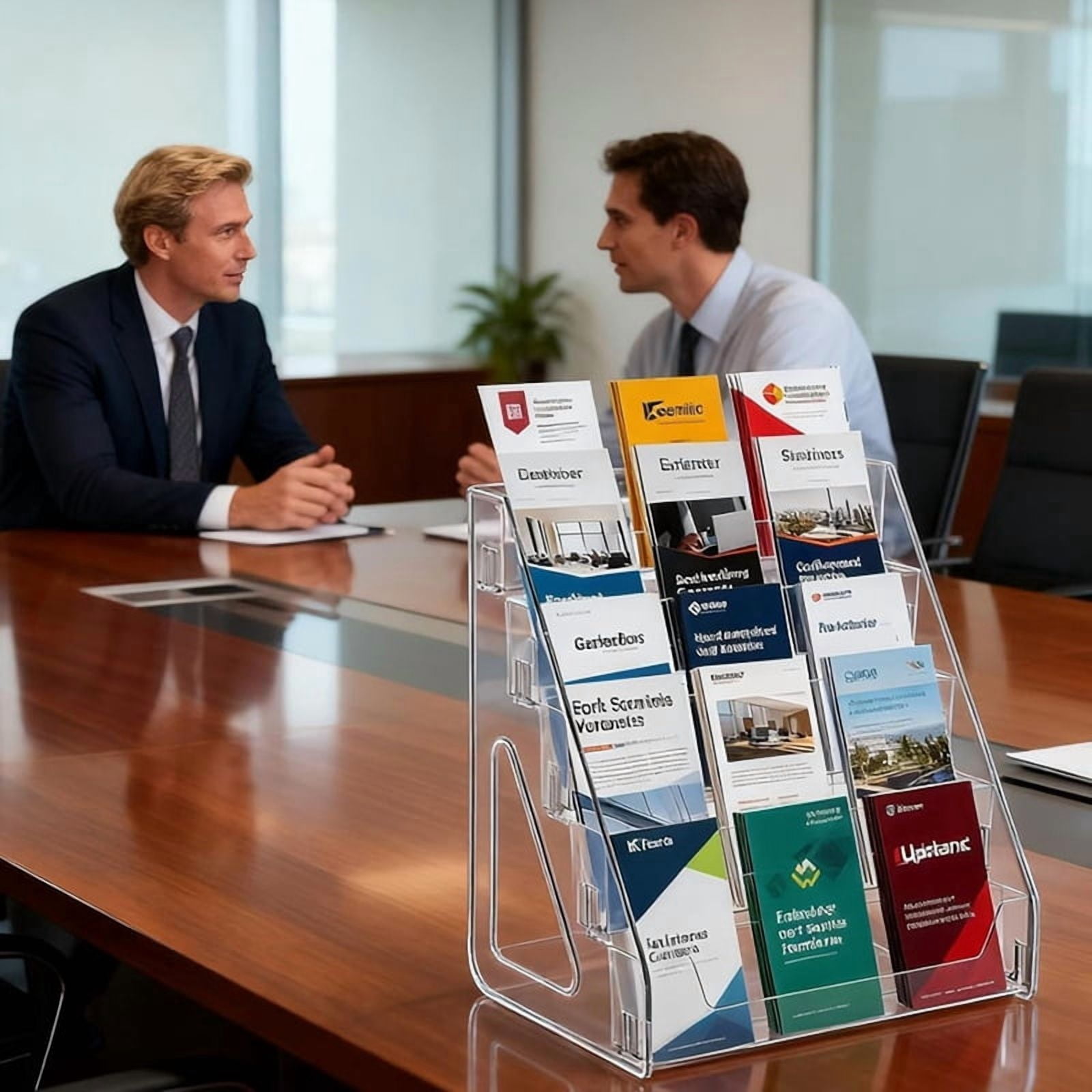 5-Tier Table Brochure Stand, Leaflet & Brochure Holder Clear Acrylic ...