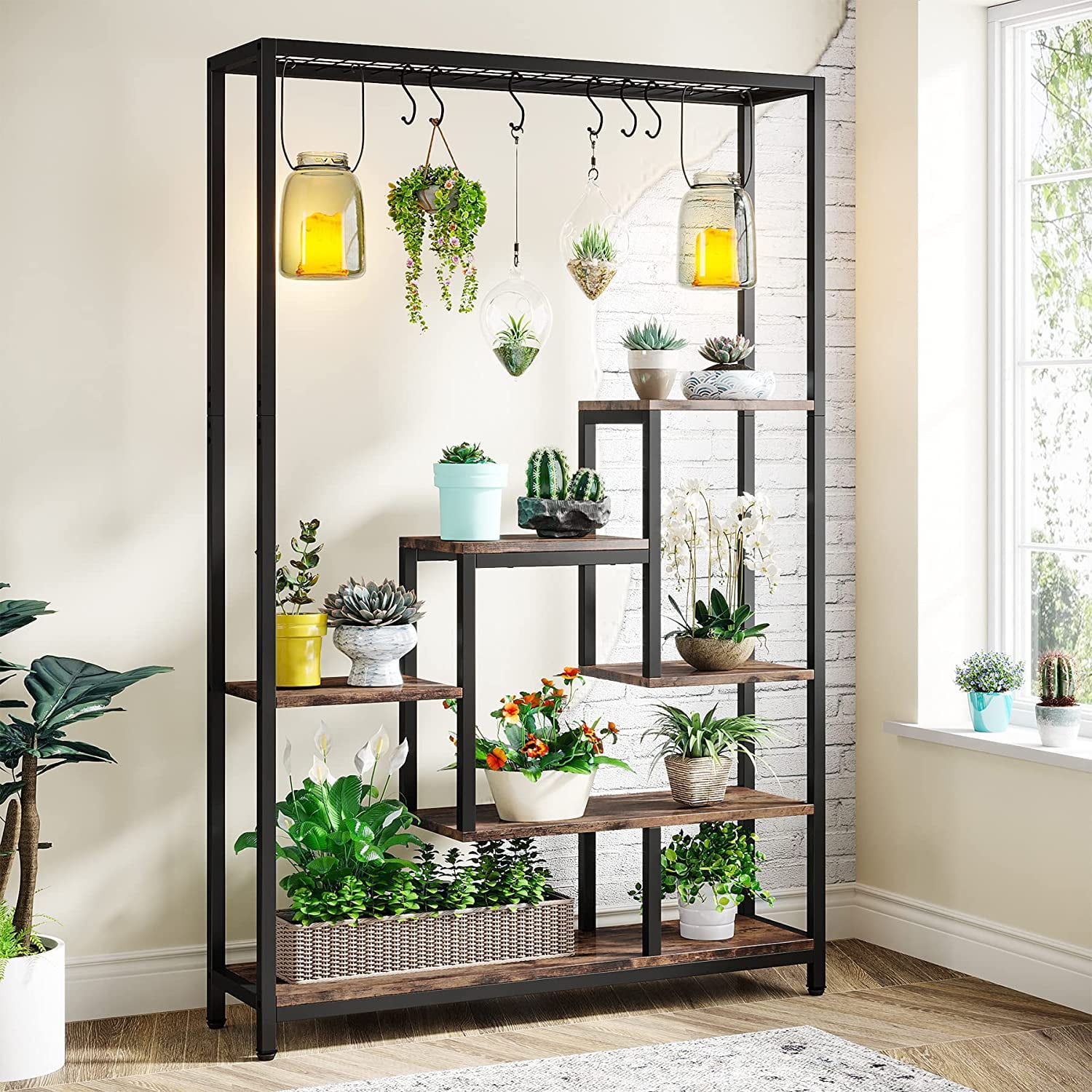 5-Tier Tall Indoor Plant Stand, 70.9 inches Large Metal Plant Shelf ...