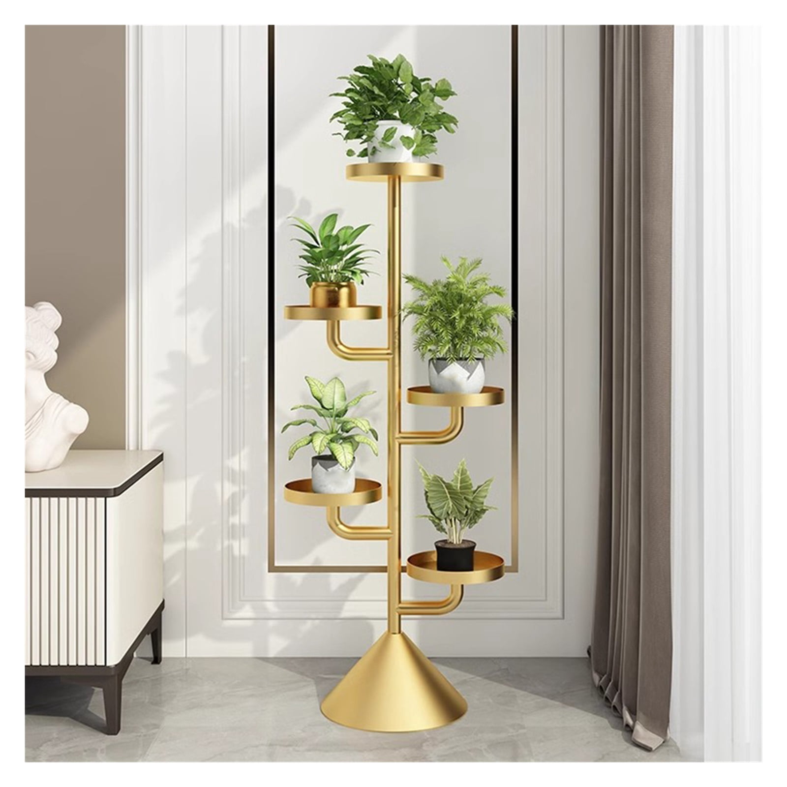 5 Tier Tall Plant Stand Multiple Flower Pot Holder Shelves Planter ...