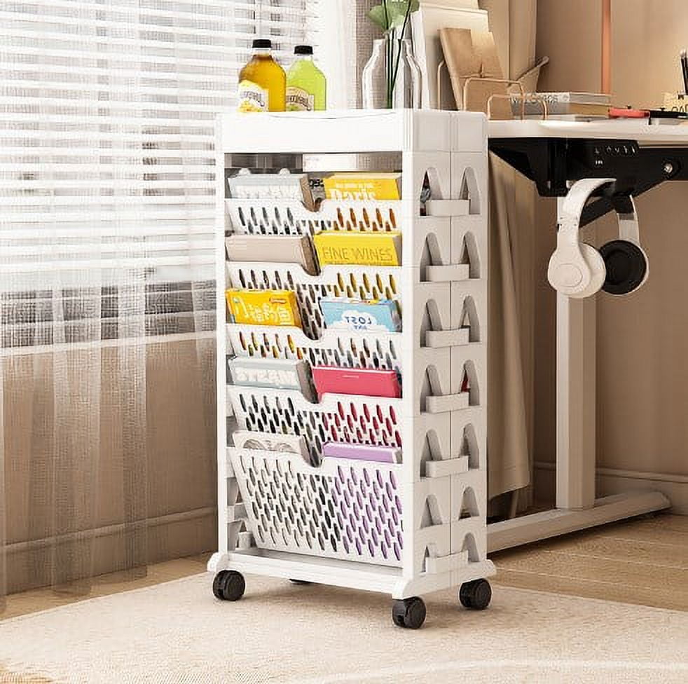 5 Tier Tree Bookshelf, 5 Shelf Bookcase with Top partition Storage ...