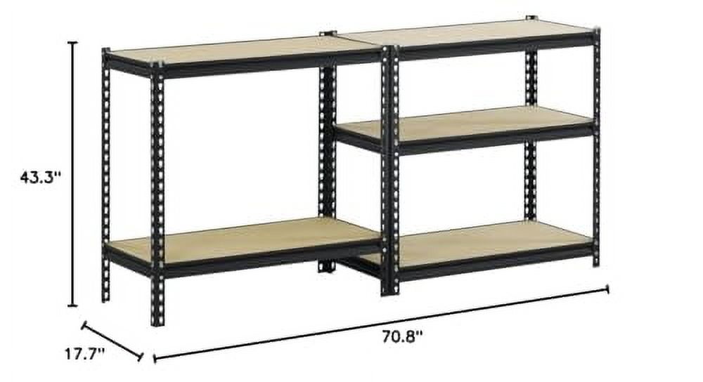 5-Tier Utility Shelves, Metal Storage Shelves Garage Shelving Unit ...