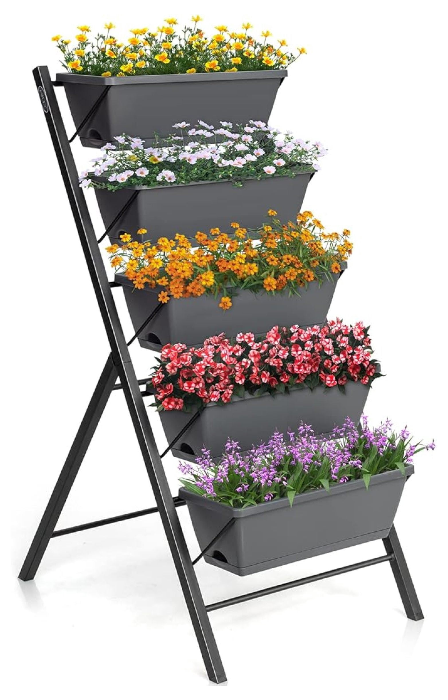 5-Tier Vertical Garden Planter, 5-Layer Raised Garden Bed with 5 ...