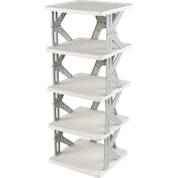 5 Tier Vertical Narrow Shoe Storage Organizer for Saving Space, Gray ...