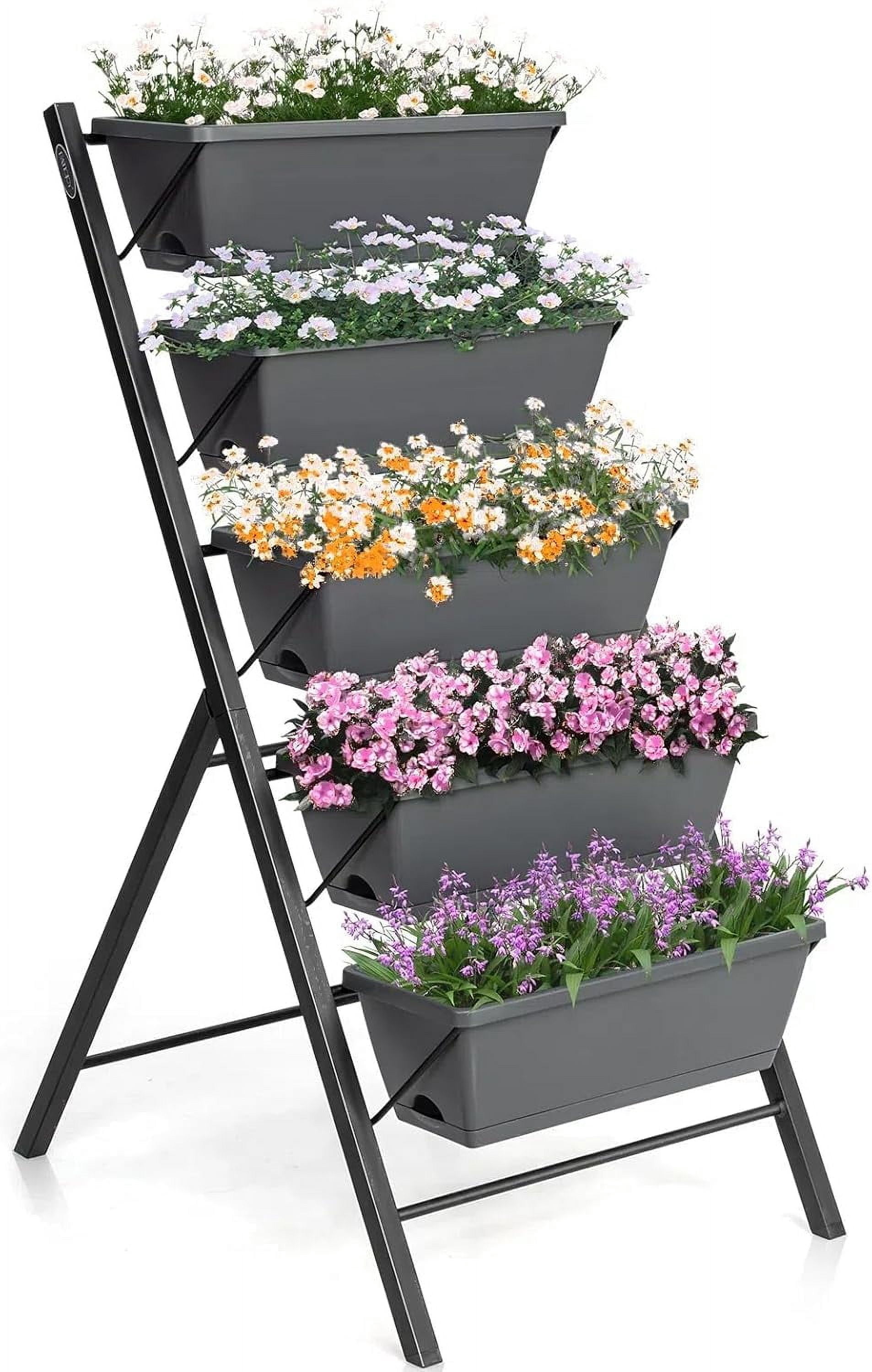 5-Tier Vertical Raised Garden Bed, 22.5 x 27 x 45 inch Food Safe Garden ...