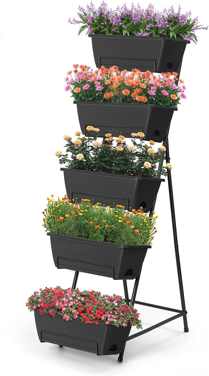5 Tier Vertical Raised Garden Bed Planter Box, Vertical Raised Bed with ...