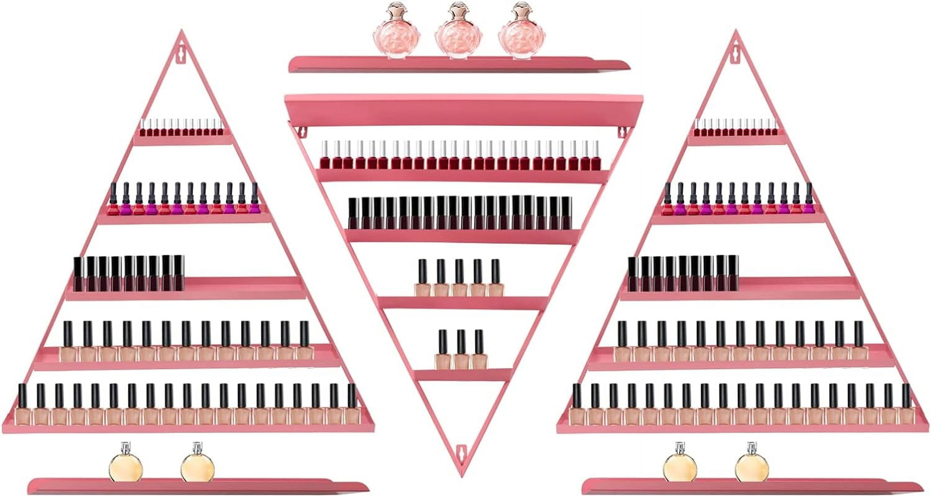 5 Tier Wall-Mounted Nail Polish Storage Racks, 6 Packs Simple Triangular Display Rack Cosmetic ...