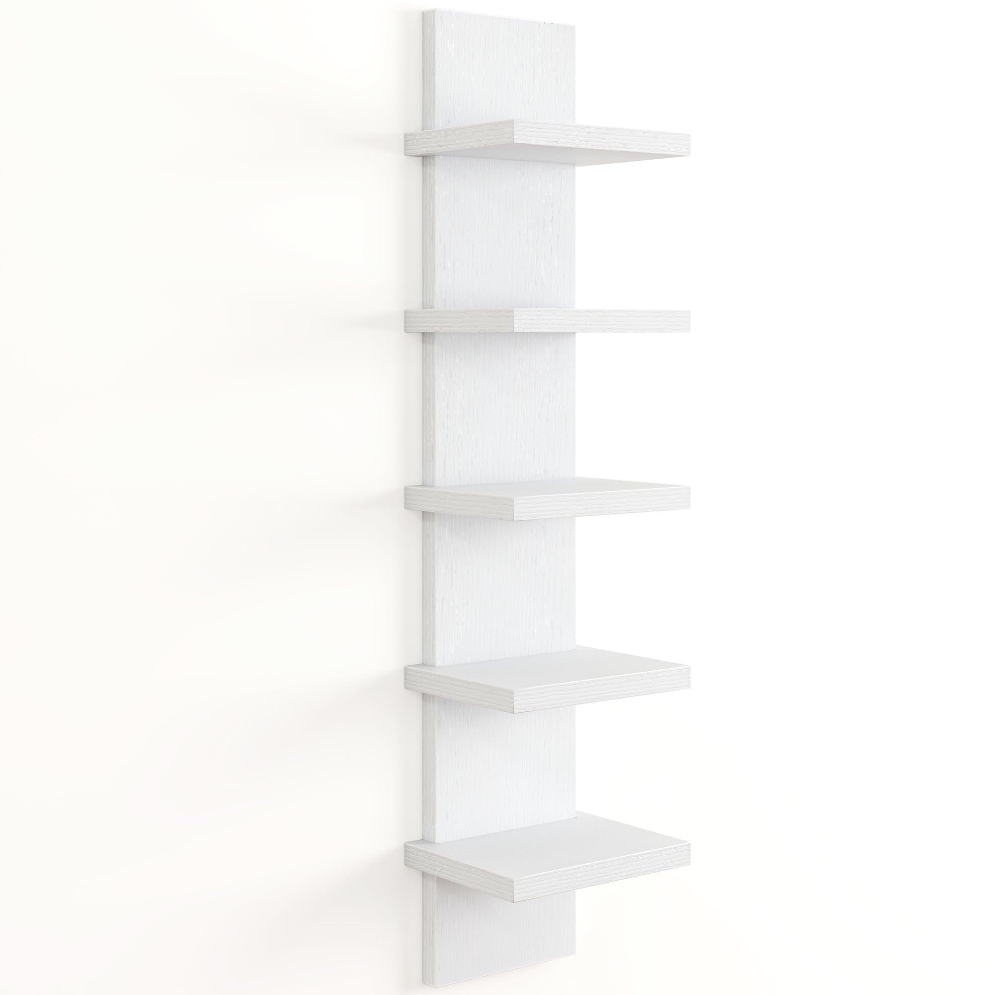 5 Tier Wall Shelf Unit, Decorative Wall Mount Vertical Shelving ...