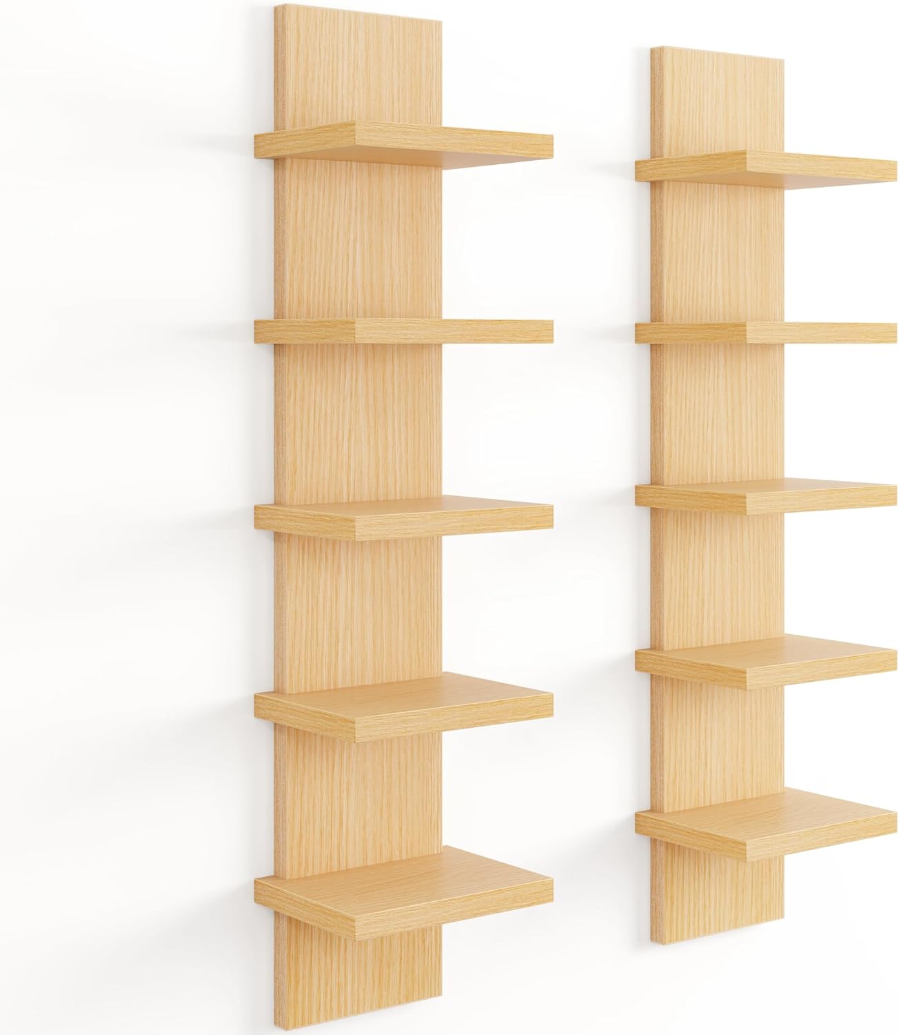 5 Tier Wall Shelf Unit, Decorative Wall Mount Vertical Shelving ...