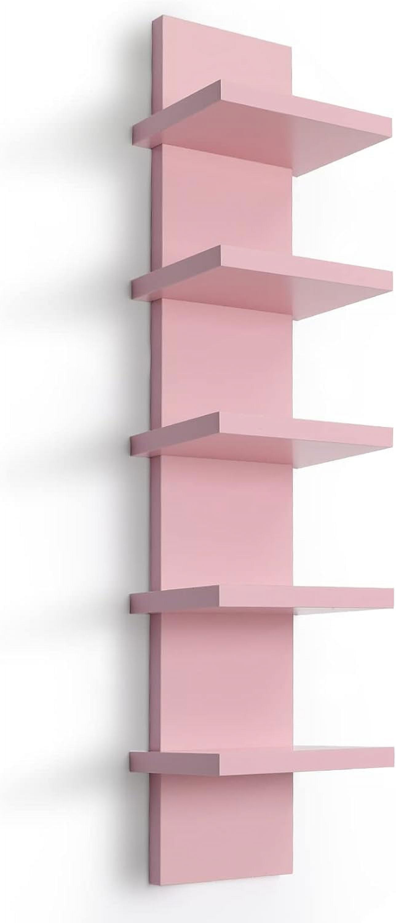 5 Tier Wall Shelf Unit, Decorative Wall Mount Vertical Shelving, Modern ...