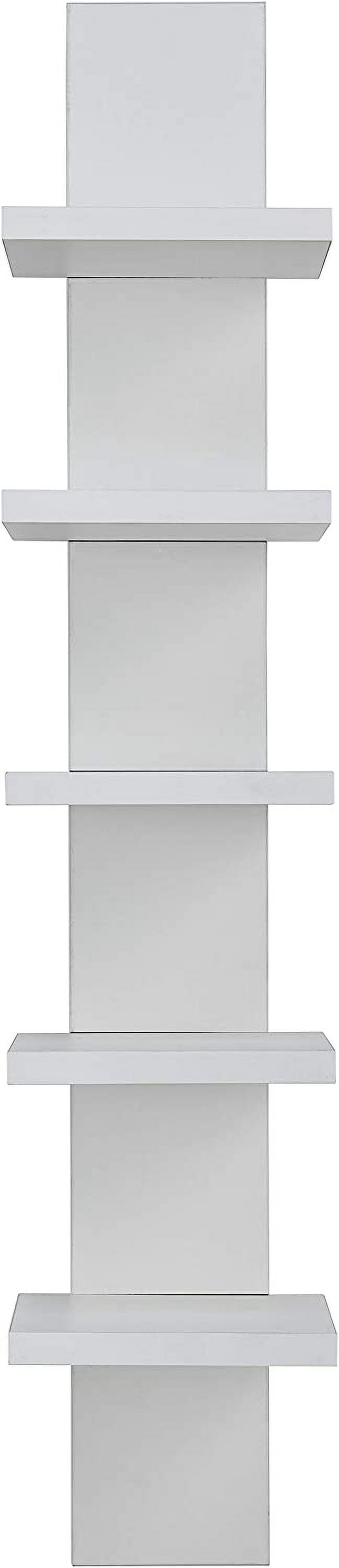 5 Tier Wall Shelf Unit Narrow - Vertical Column Ladder Shelf, Floating ...