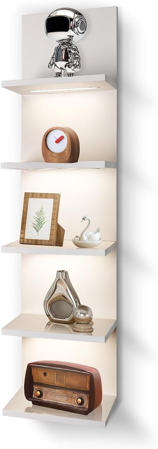5 Tier Wall Shelf Unit, White Shelves,Lack Shelf, Wall Shelves for ...