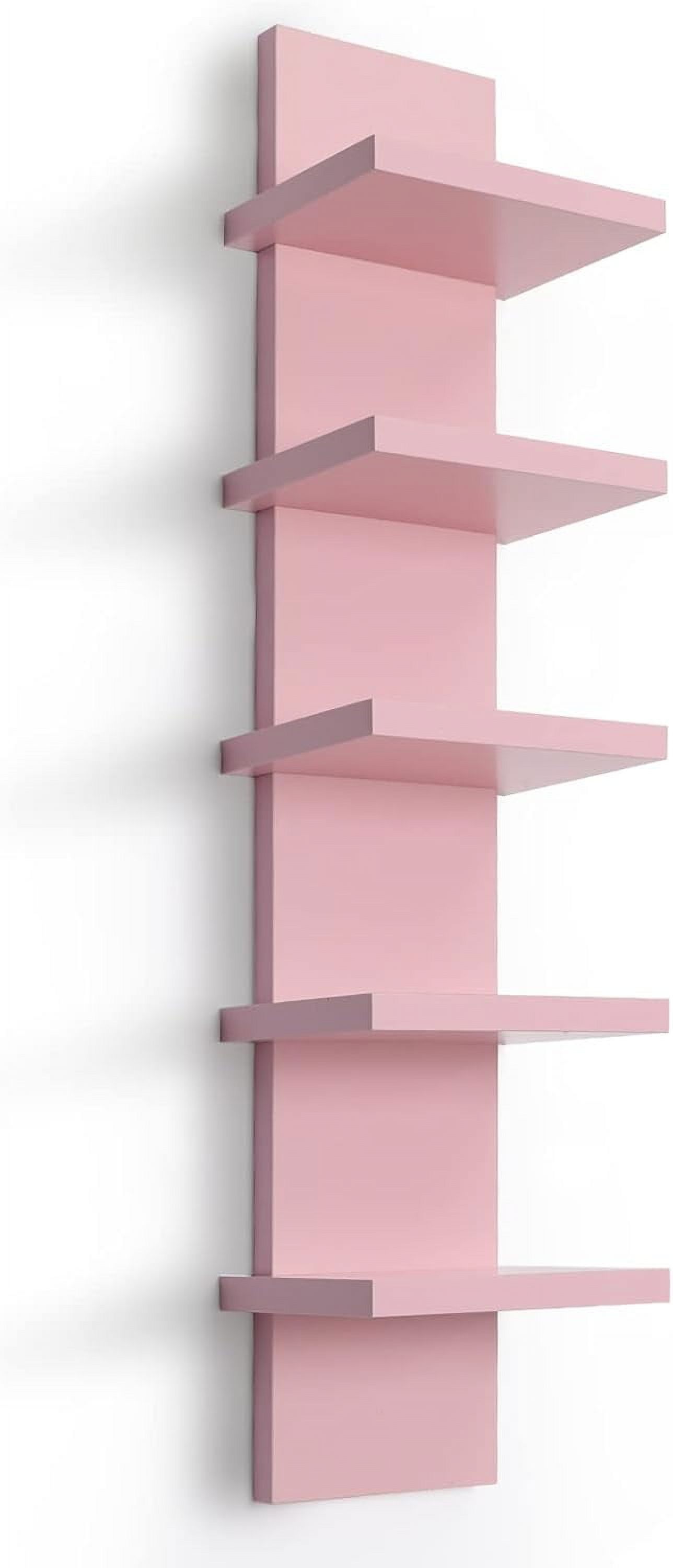 5 Tier Wall Shelf Unit,White Vertical Floating Shelf-Narrow Decorative ...