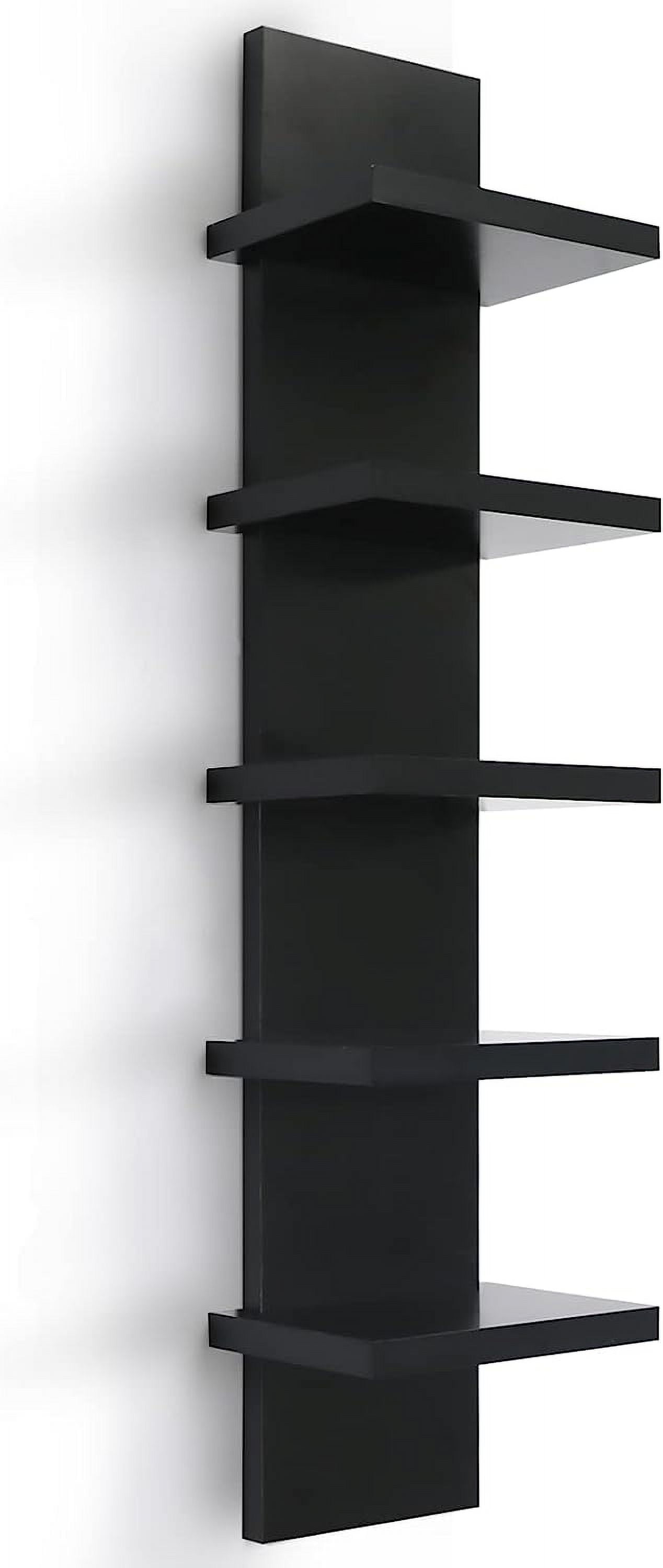 5 Tier Wall Shelf Unit,White Vertical Floating Shelf-Narrow Decorative ...
