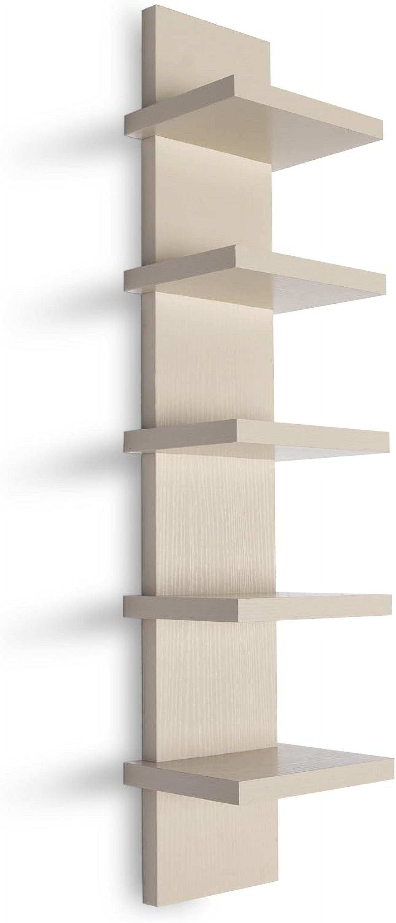 5 Tier Wall Shelf Unit,White Vertical Floating Shelf-Narrow Decorative ...