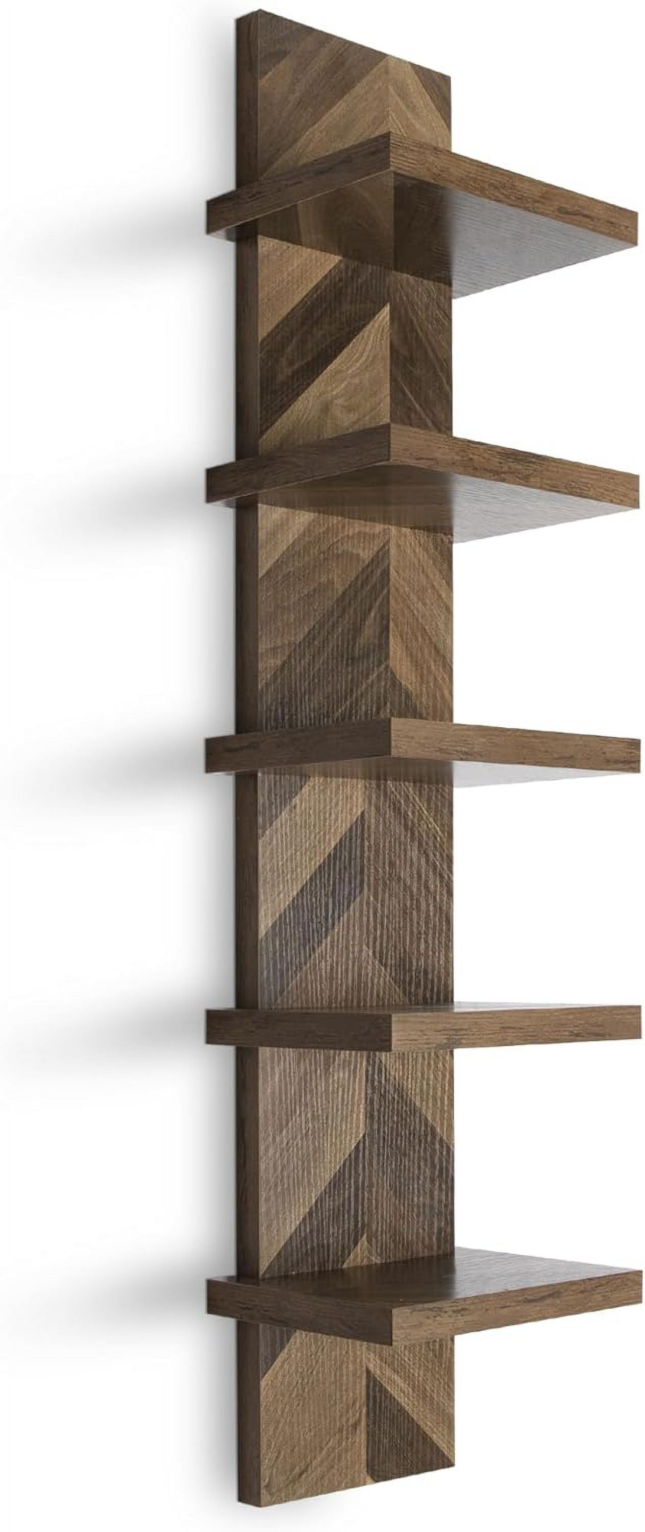 5 Tier Wall Shelf Unit,White Vertical Floating Shelf-Narrow Decorative ...