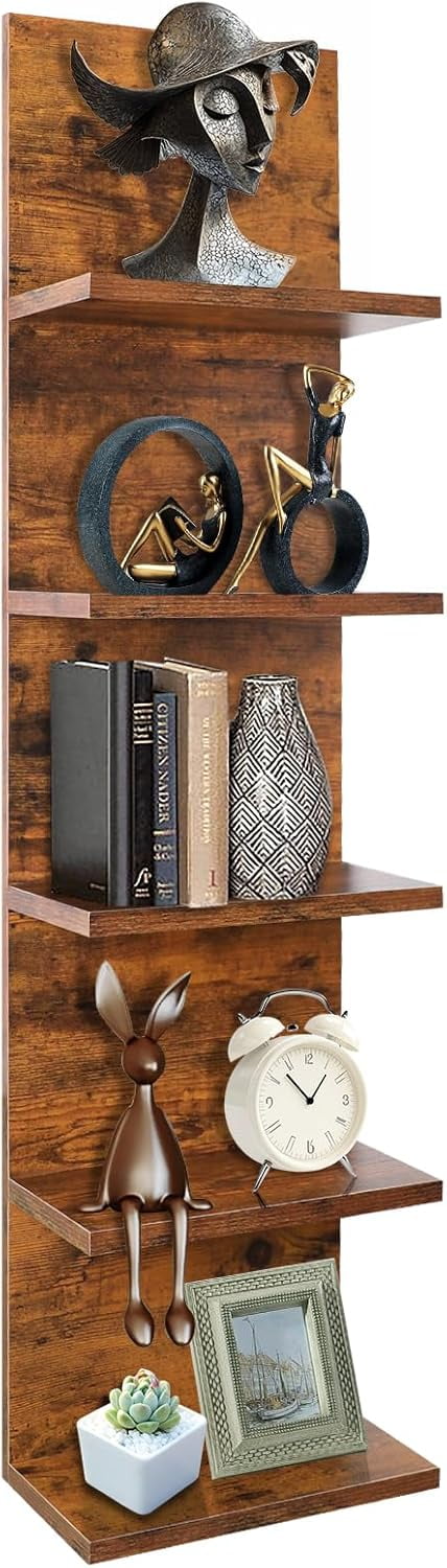 5 Tier Wall Shelf, Wall Mounted Shelves Unit for Living Room Bedroom ...
