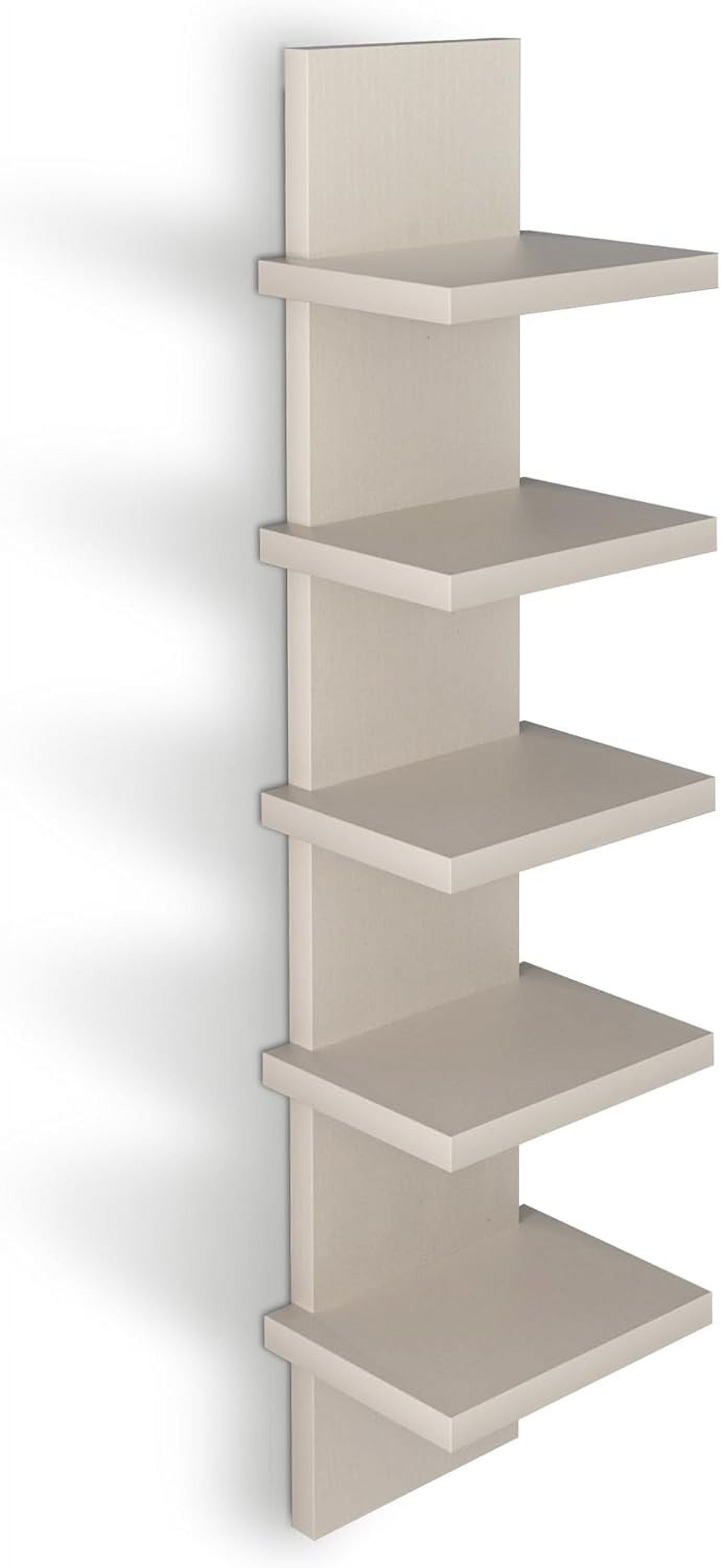 5 Tier Wall Shelves Mourning Gray, Vertical Column Shelf Floating ...