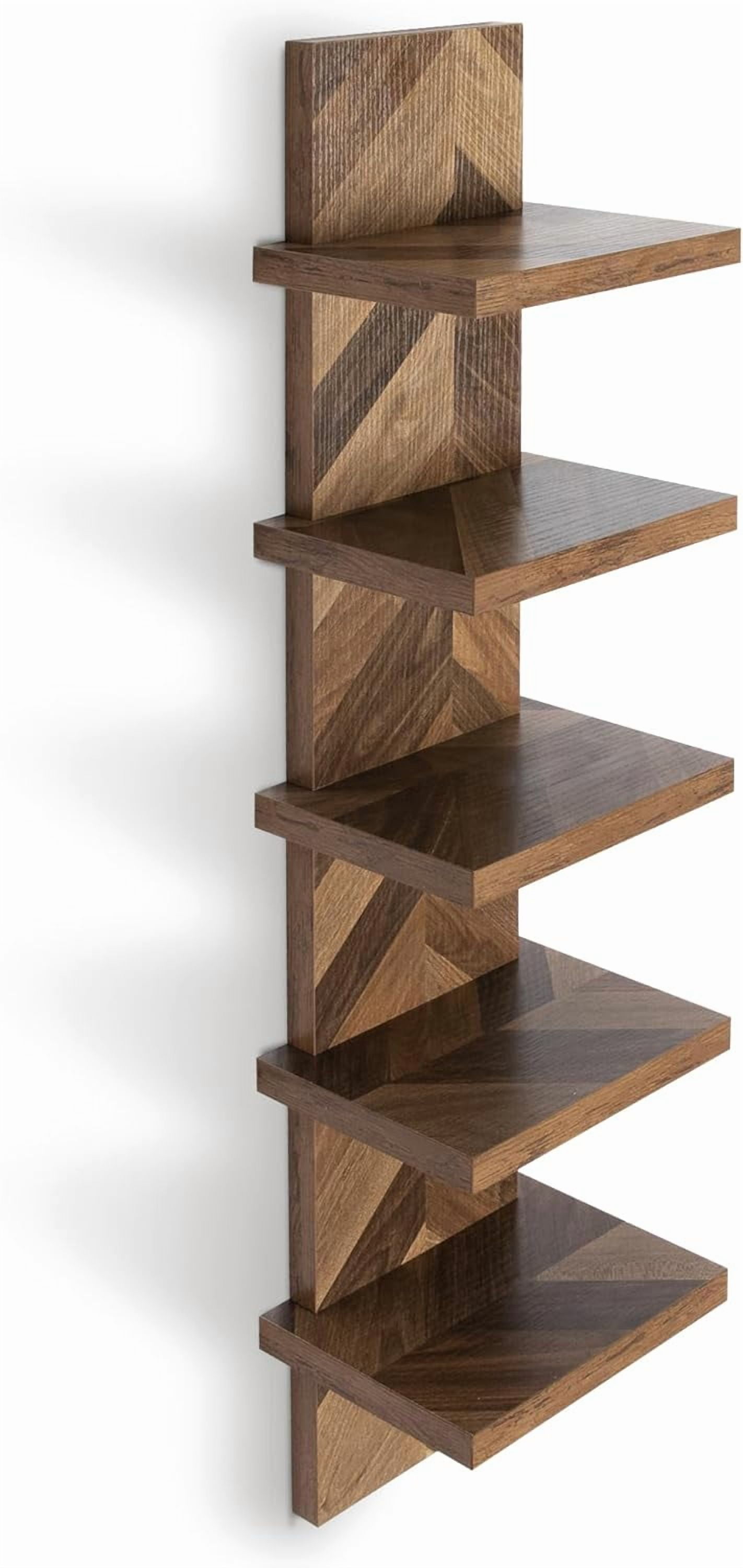 5 Tier Wall Shelves, Vertical Column Shelf Floating Storage Home Decor ...
