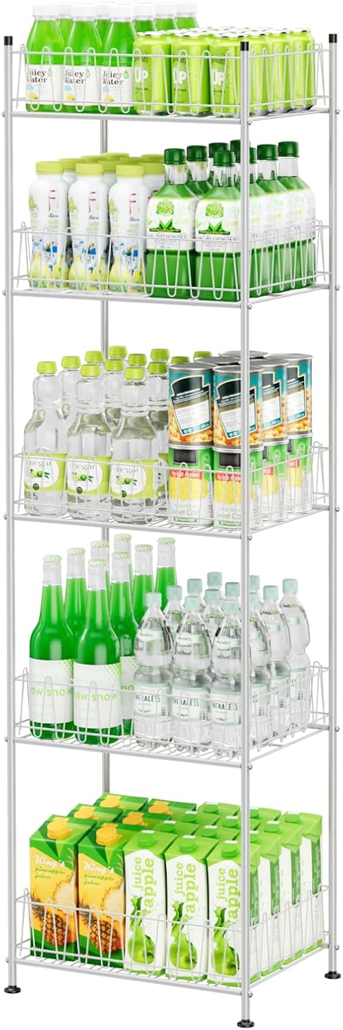 5 Tier Water Bottle Storage Rack Metal Bottled Water Organizer for ...