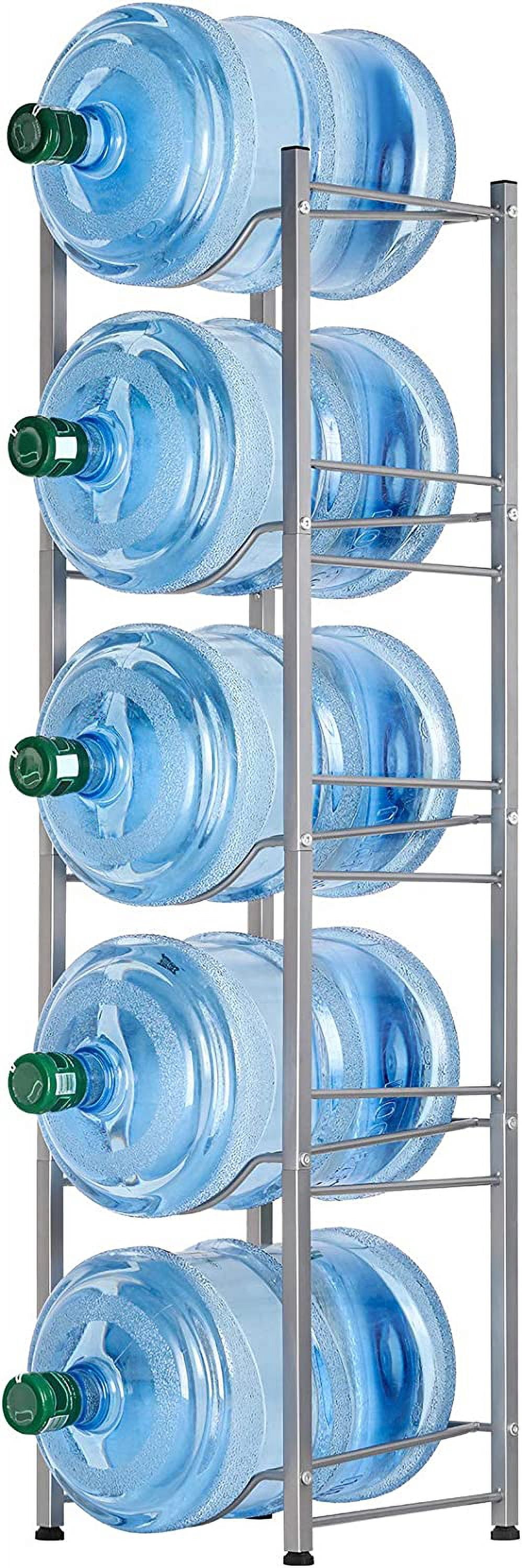 5-Tier Water Cooler Jug Rack, 5 Gallon Bottle Storage, Detachable Heavy ...