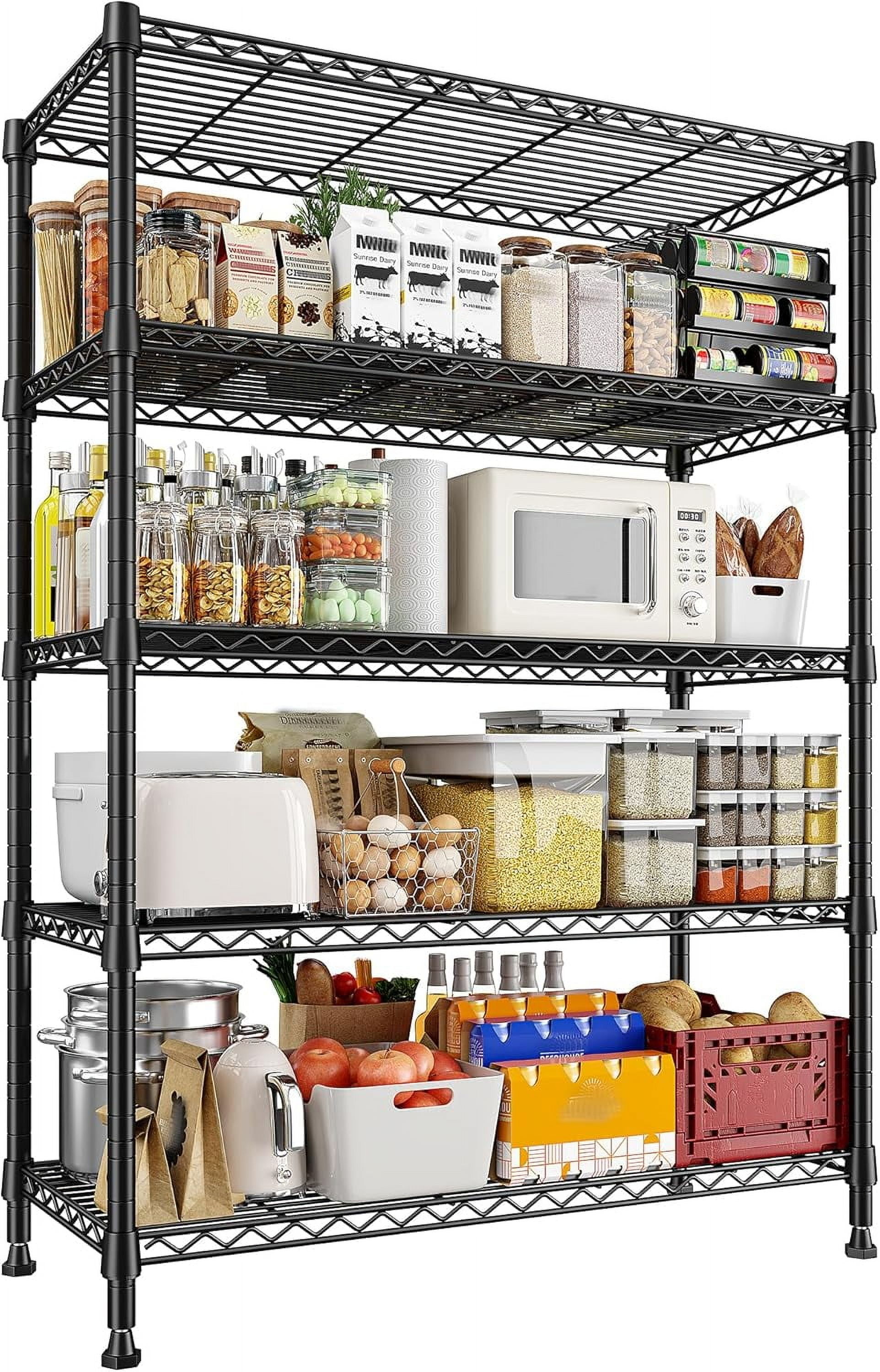 5-Tier Wire Shelving Rack Storage Shelves, Metal Shelves for Storage ...