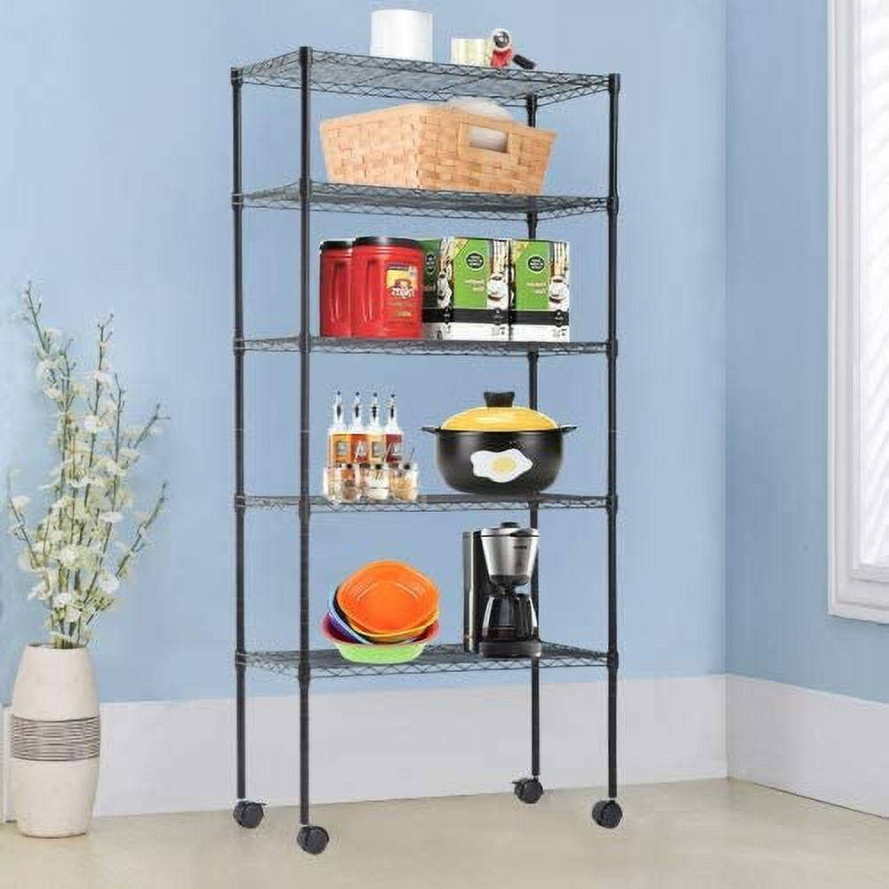 5 Tier Wire Shelving Unit Rack NSF Heavy Duty Height Adjustable Storage ...