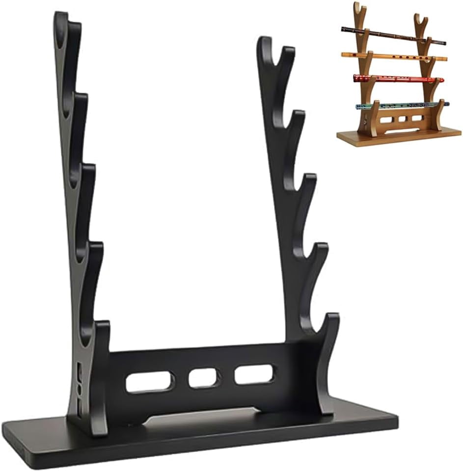 5 Tier Wood Flute Stand, Wood Flute Stand, Collection Display Rack for ...