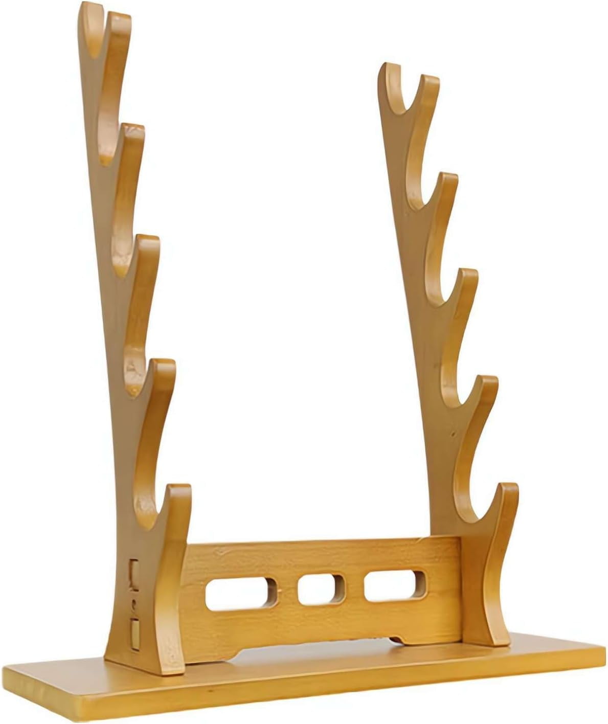 5 Tier Wood Flute Stand, Wooden Flute Rack, Swo-rd Wall Mount, Flute ...