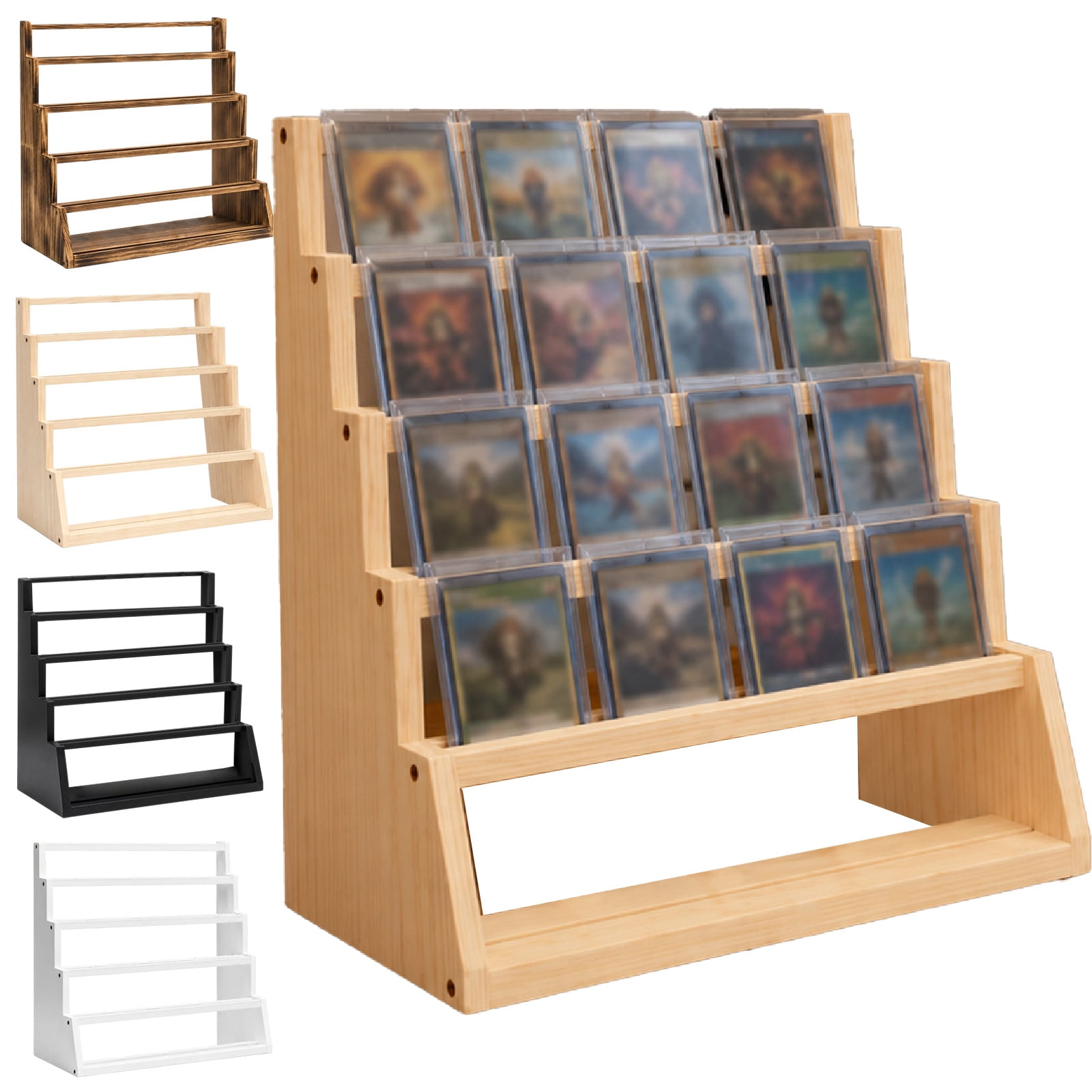5 Tier Wooden Card Display Stand Stationary Organizer Sticker Stand for ...