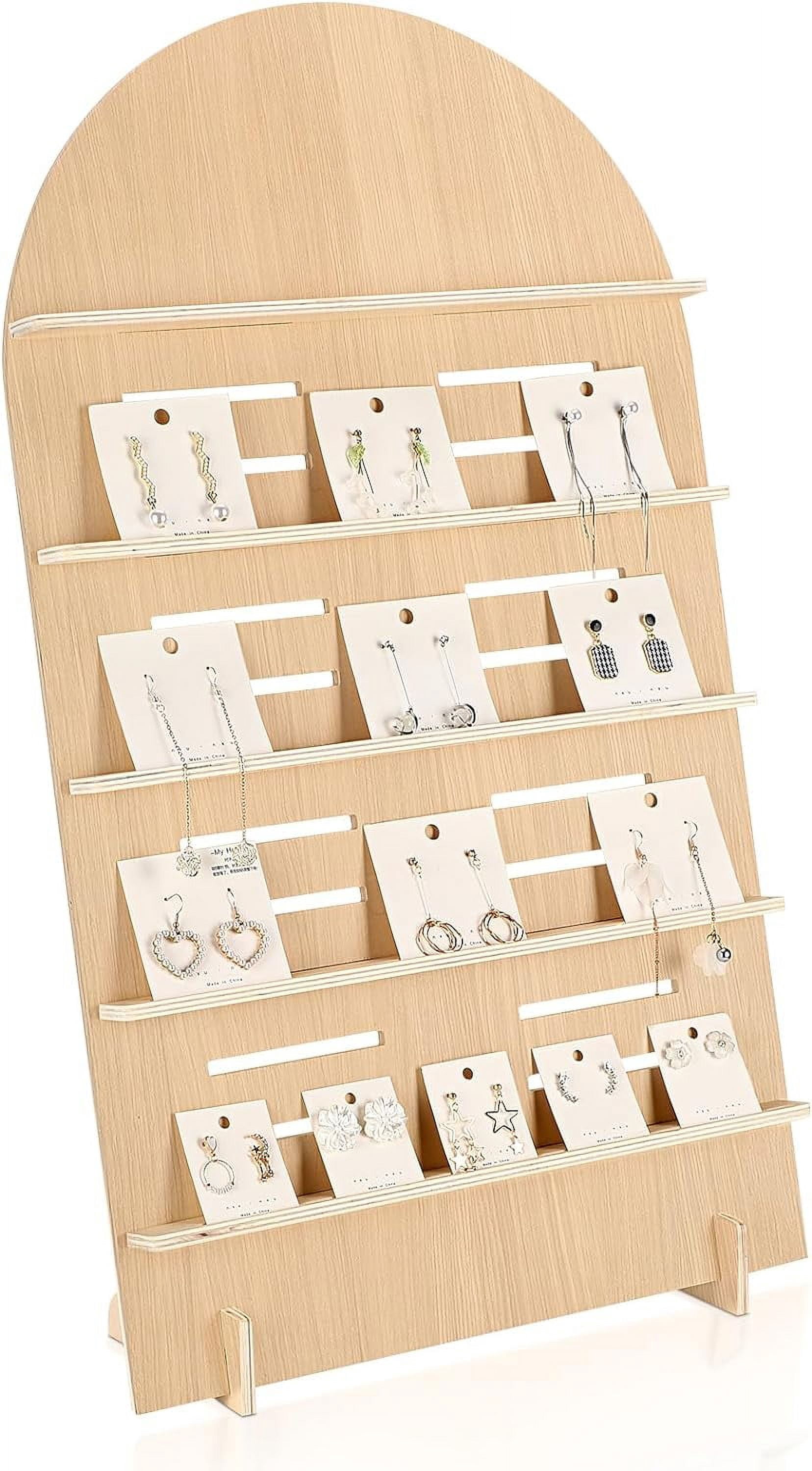 5 Tier Wooden Earring Display Stand Jewelry Display Rack with ...