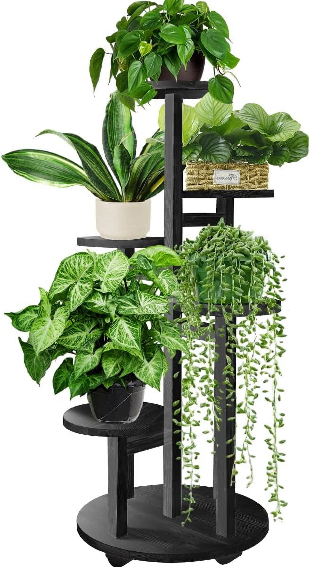 5 Tiered Tall Plant Stand for Indoor, Wood Plant Shelf Corner Display ...