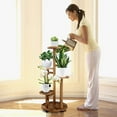 5 Tiered Tall Plant Stand for Indoor, Wood Plant Shelf Corner Display ...