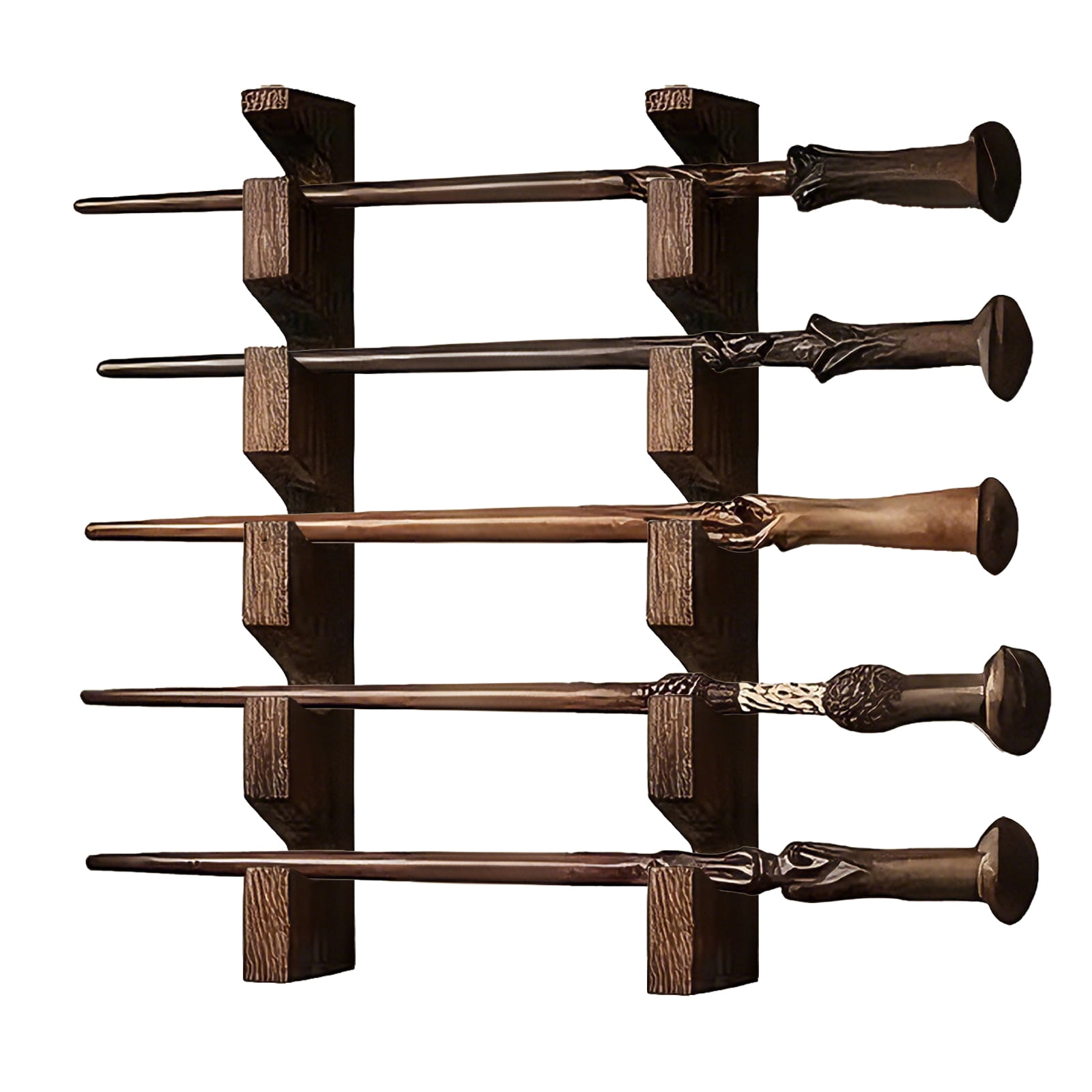 5 Tiered Wand Holder Wall Mount,Wood Wand Display Stand for Wand ...