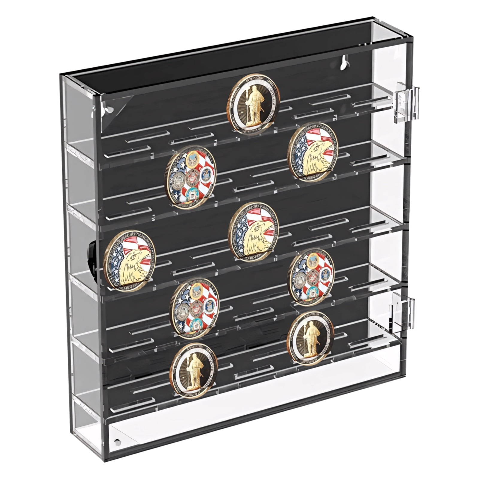 5 Tiers Acrylic Coin Holder, Challenge Coin Display Case, Clear Coin ...