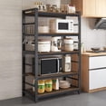 5-Tiers Bakers Rack,Microwave Oven Stand with Shelves,5 Tier Utility ...
