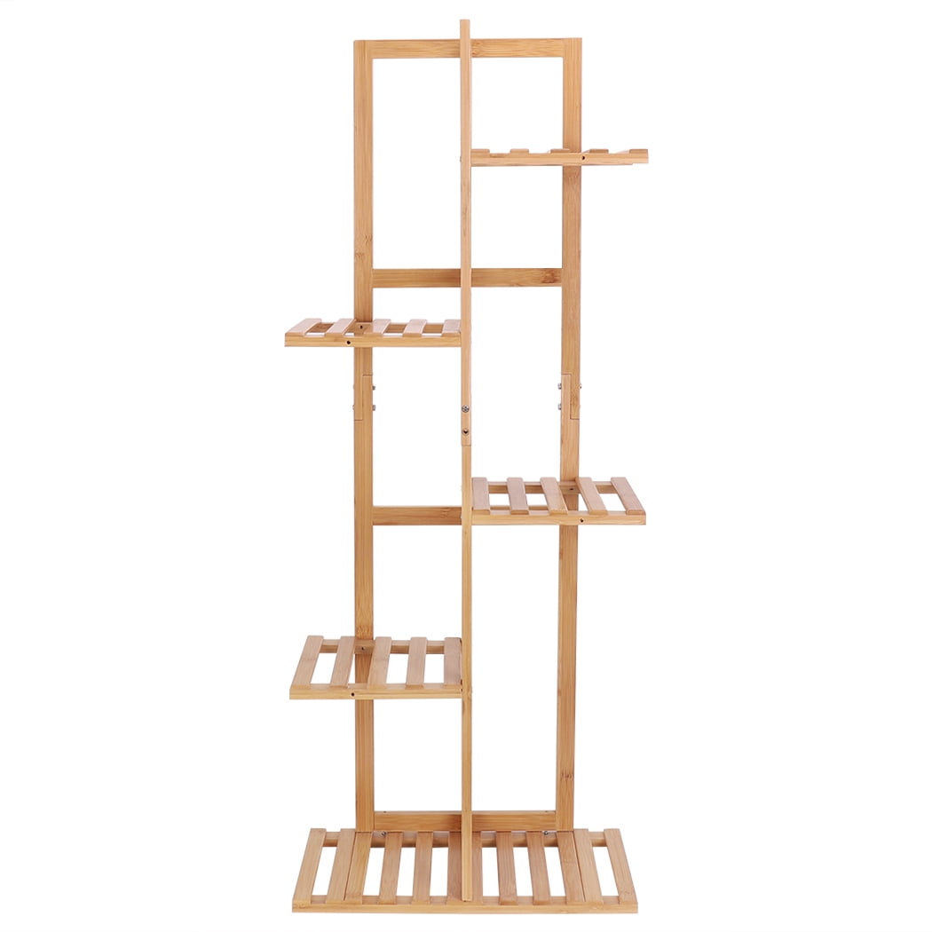 5 Tiers Bamboo Plant Stand Tall Flower Stand Storage Display Rack for ...
