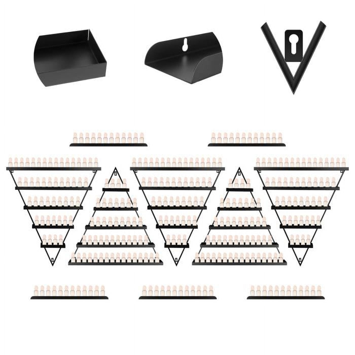 5 Tiers Black Metal Triangular Nail Storage, Wall Mounted with ...