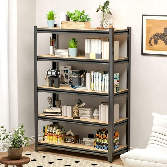 5 Tiers Book Shelf, 72-Inch Tall Large Book Shelf Organizer, Adjustable ...
